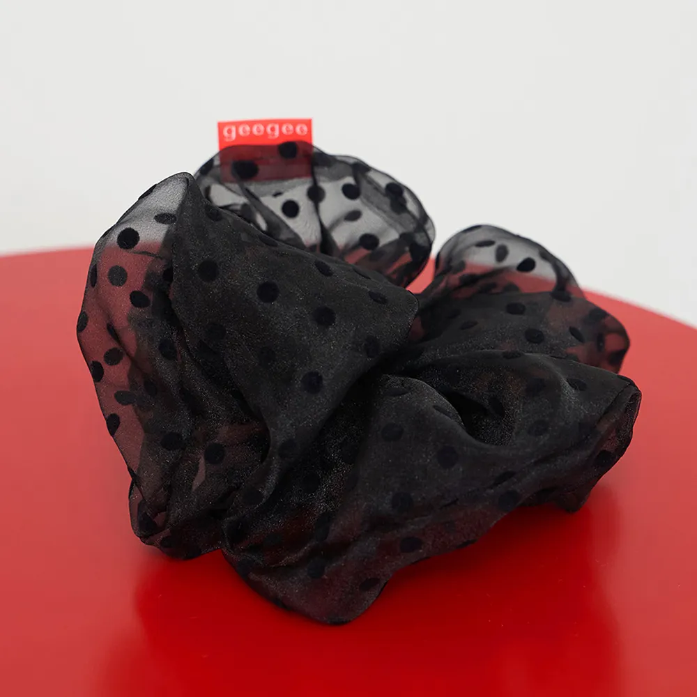dot organdy hair scrunchie - black - 감도 깊은 취향 셀렉트샵 29CM