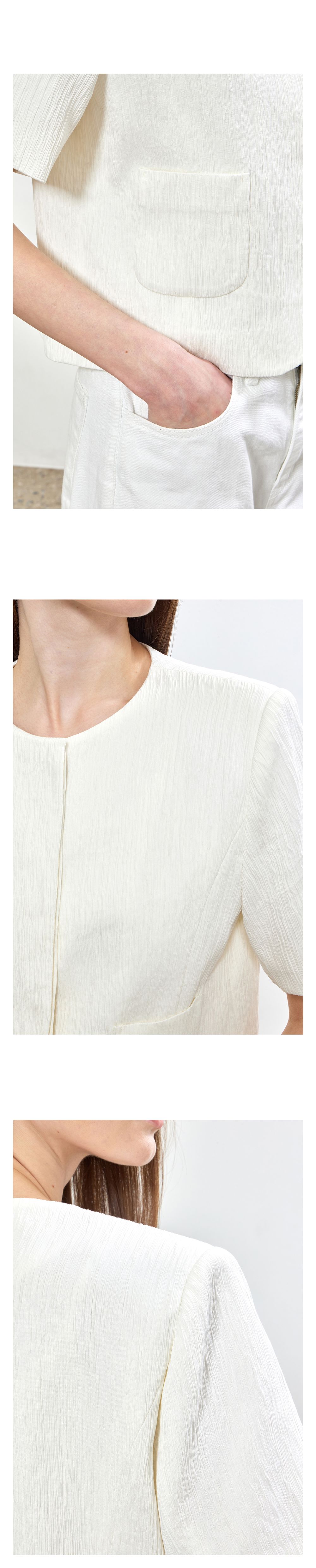 PLEATS HIDDEN HALF JACKET - IVORY - 감도 깊은 취향 셀렉트샵 29CM