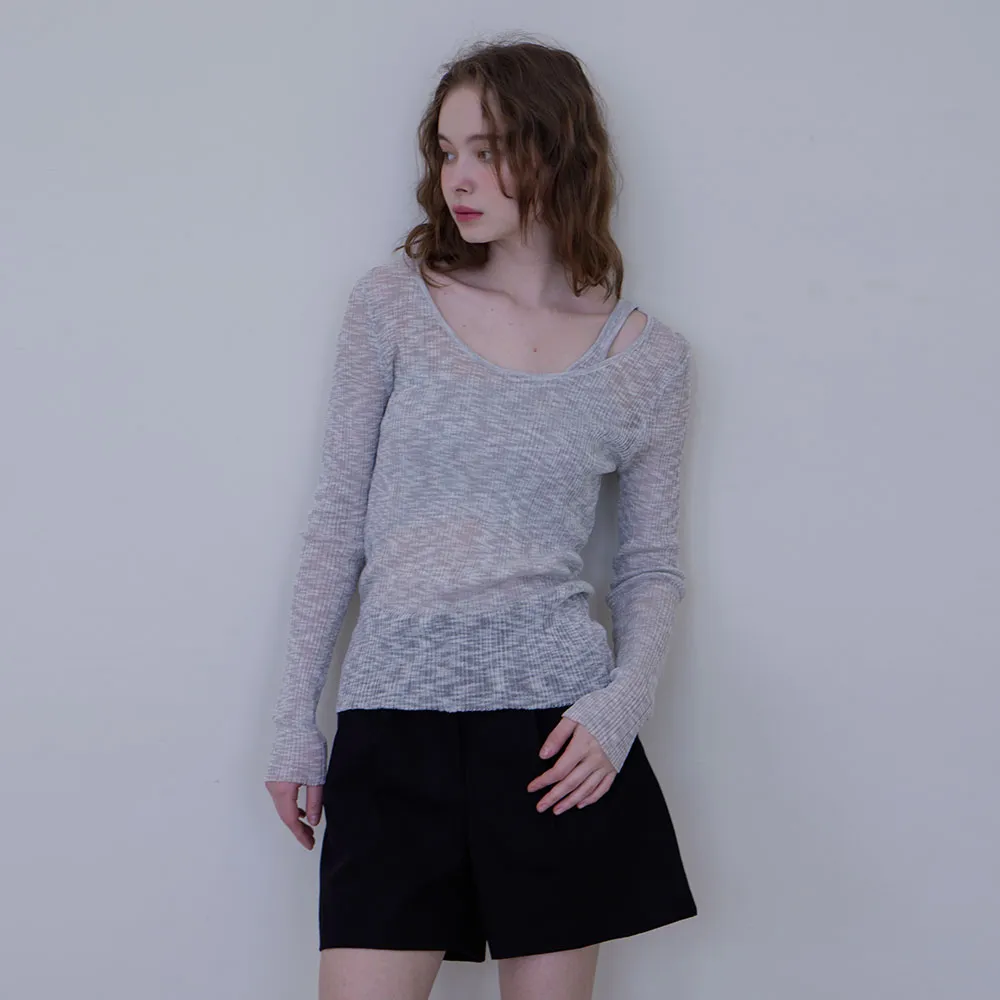 SARAH LAYERED KNIT TOP_2COLORS_GRAY - 감도 깊은 취향 셀렉트샵 29CM