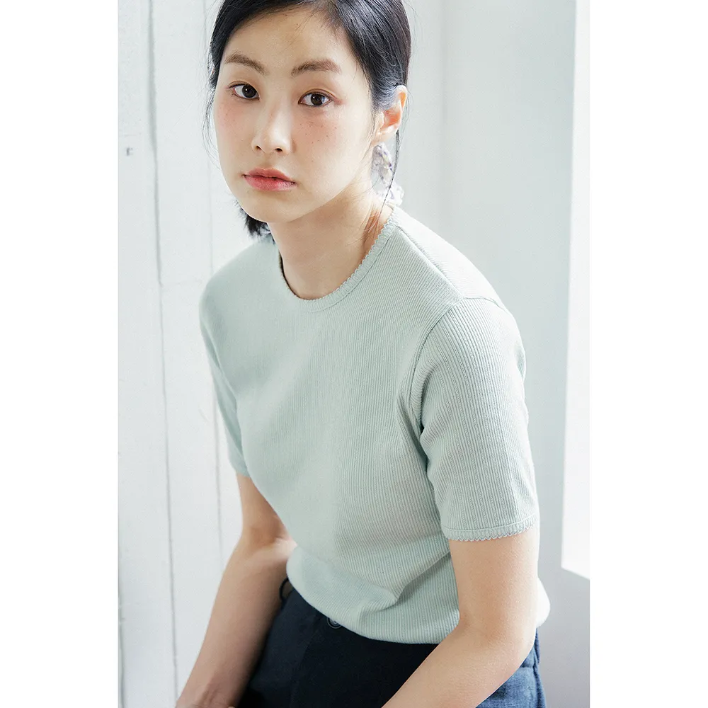 Picot Edge Ribbed T-Shirts - Mint Green - 감도 깊은 취향 셀렉트샵 29CM