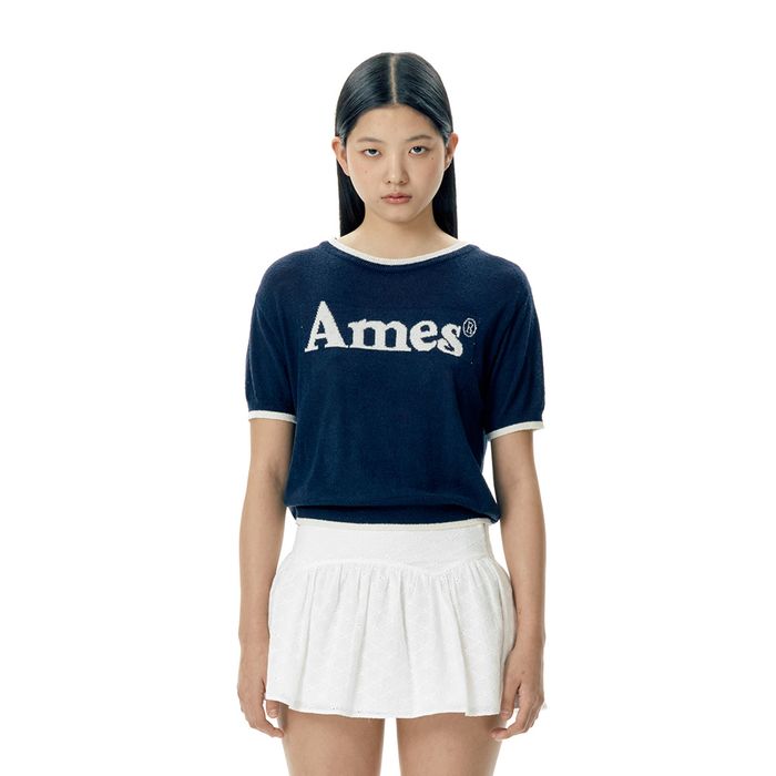 BASIC LOGO KNIT NAVY (AM2EMUK601A) - 감도 깊은 취향 셀렉트샵 29CM
