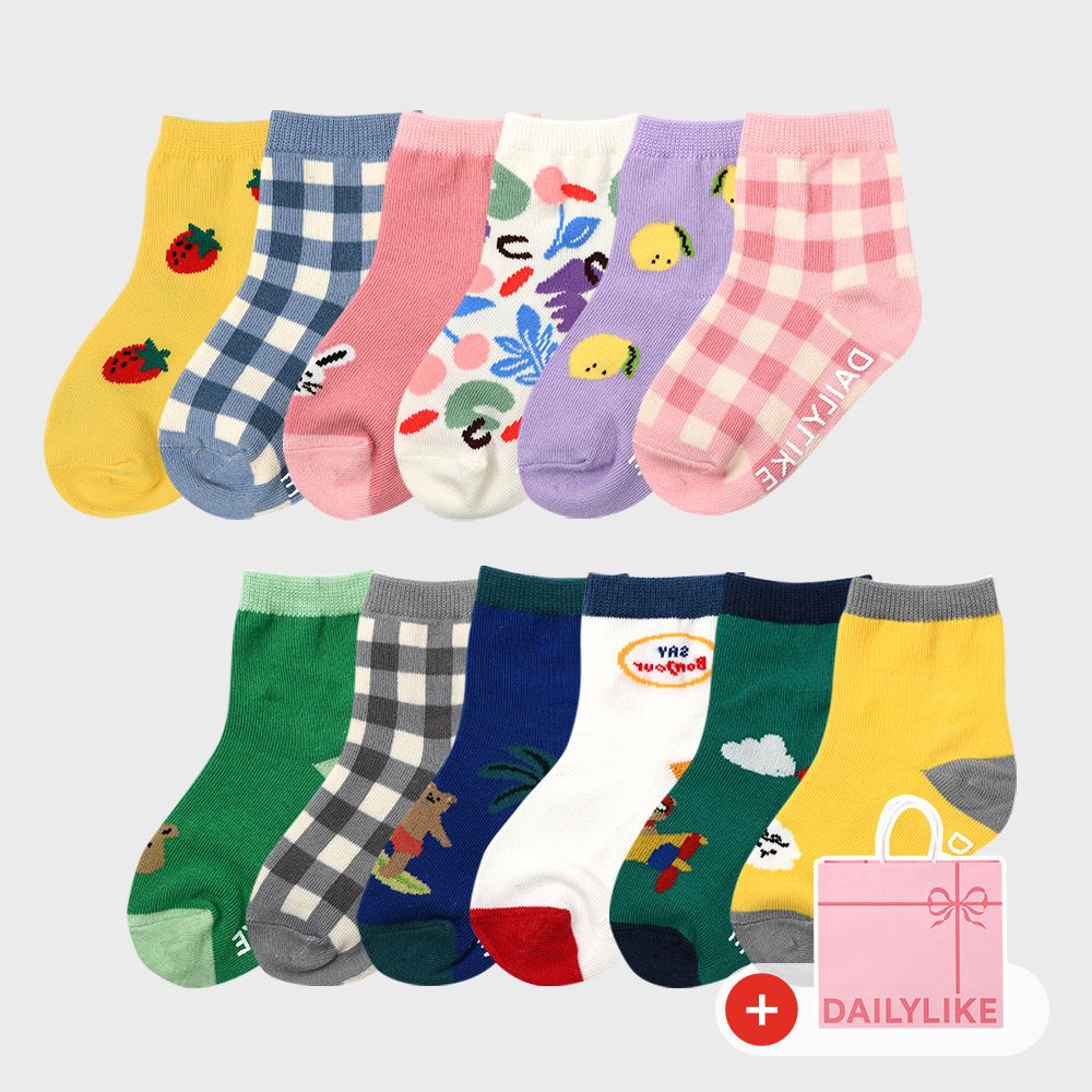 [KIDS] 데일리 키즈 삭스 6P 세트 S/M/L/XL (01-02) - 감도 깊은 취향 셀렉트샵 29CM