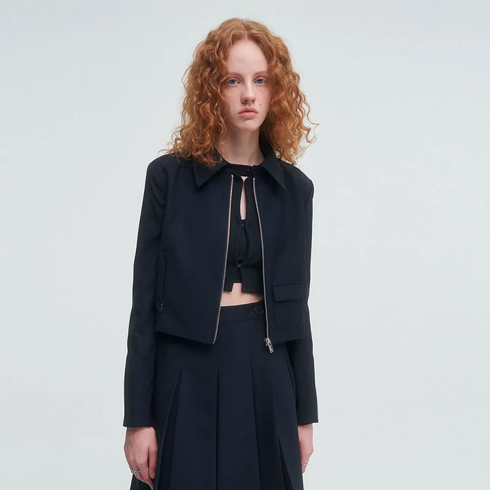 CROPPED ZIPPER JACKET [NAVY] - 감도 깊은 취향 셀렉트샵 29CM