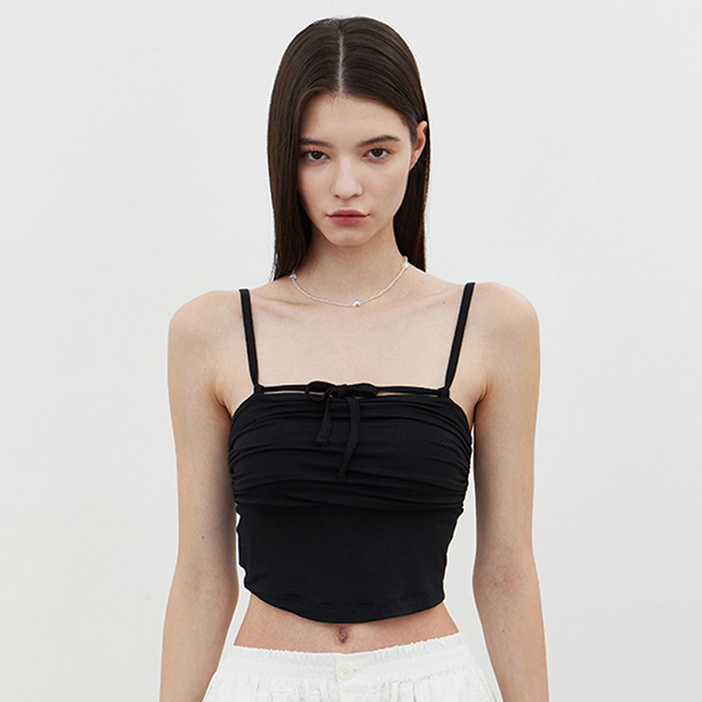 리본 셔링 뷔스티에 탑 BK - 감도 깊은 취향 셀렉트샵 29CM