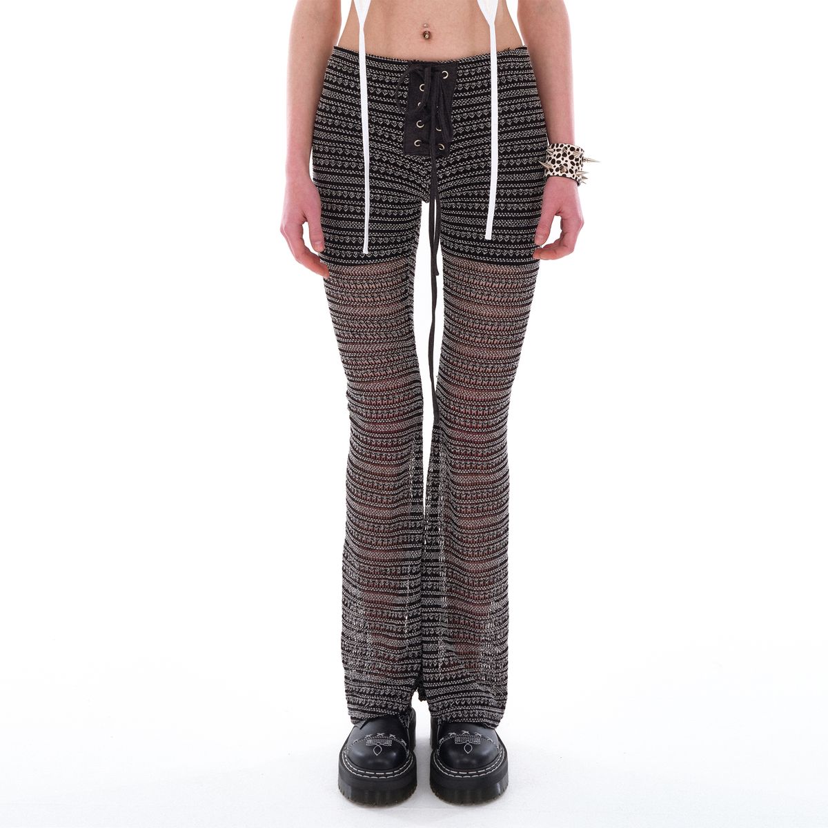 EYELET STRING KNIT PANTS_BLACK - 감도 깊은 취향 셀렉트샵 29CM