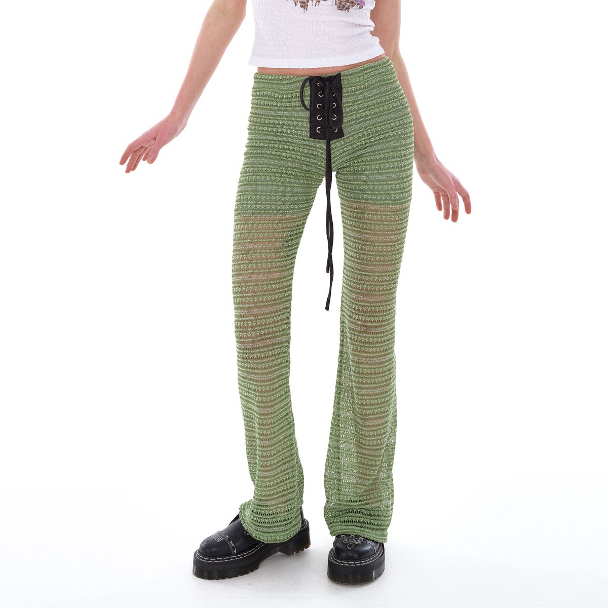 EYELET STRING KNIT PANTS_GREEN - 감도 깊은 취향 셀렉트샵 29CM