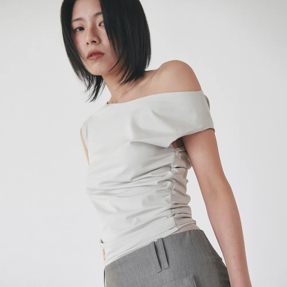 DOUBLE LAYER DRAPE TOP - LIGHT GREY - 감도 깊은 취향 셀렉트샵 29CM