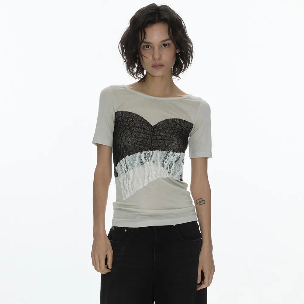 레이어링 셔링 티셔츠 [베이지] - 감도 깊은 취향 셀렉트샵 29CM