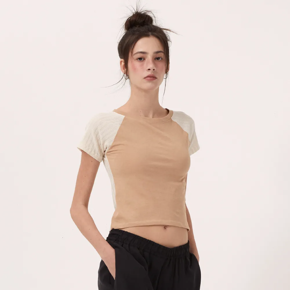 KNIT COMBI CROP TEE [MOCHA] - 감도 깊은 취향 셀렉트샵 29CM