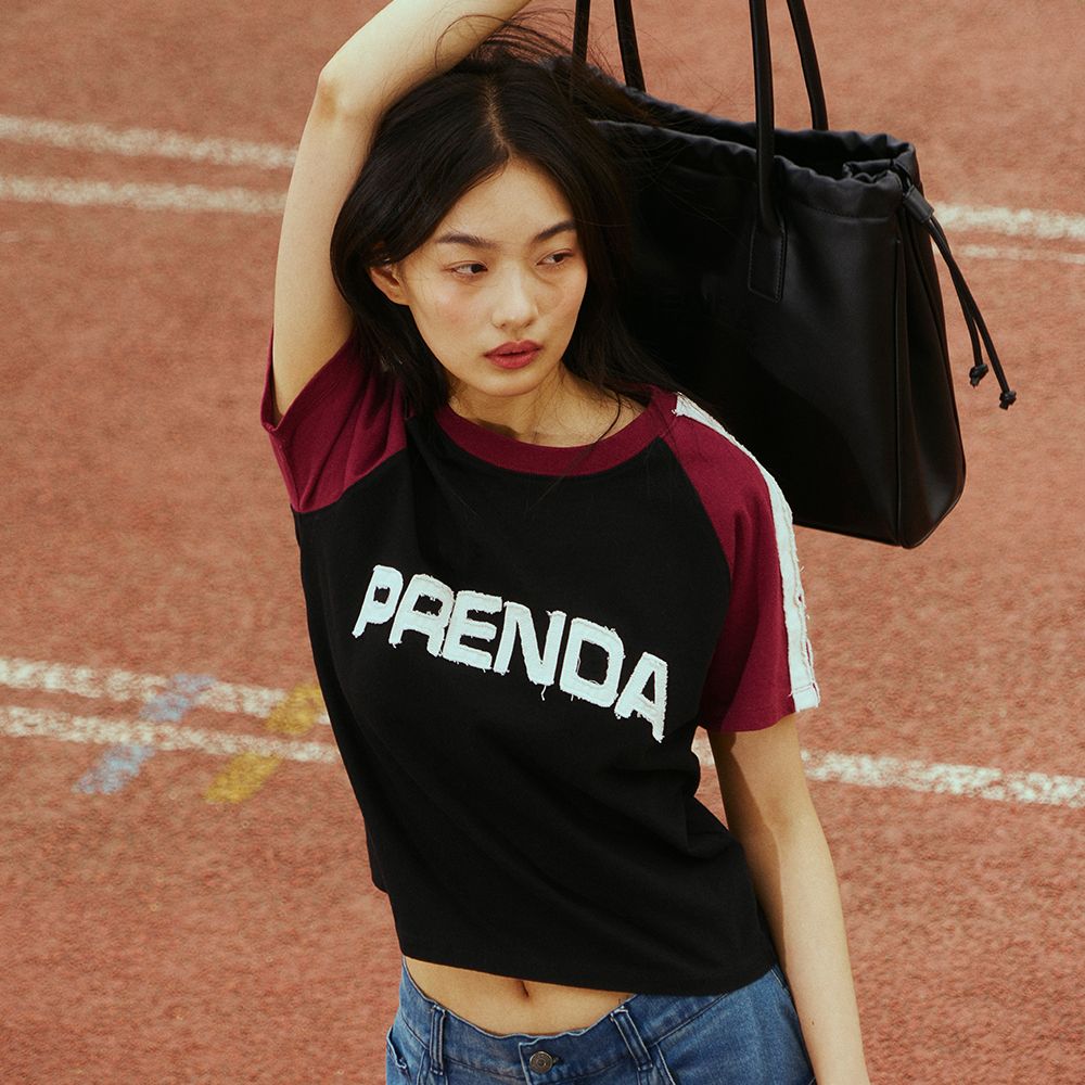 TWILL CUT-OFF RAGLAN TEE BURGUNDY BLACK - 감도 깊은 취향 셀렉트샵 29CM