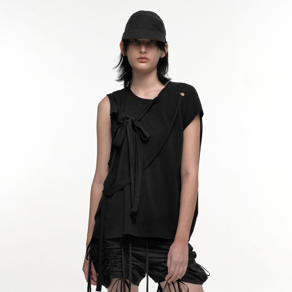 MULTIWAY TIE T-SHIRT (UNISEX) BLACK - 감도 깊은 취향 셀렉트샵 29CM