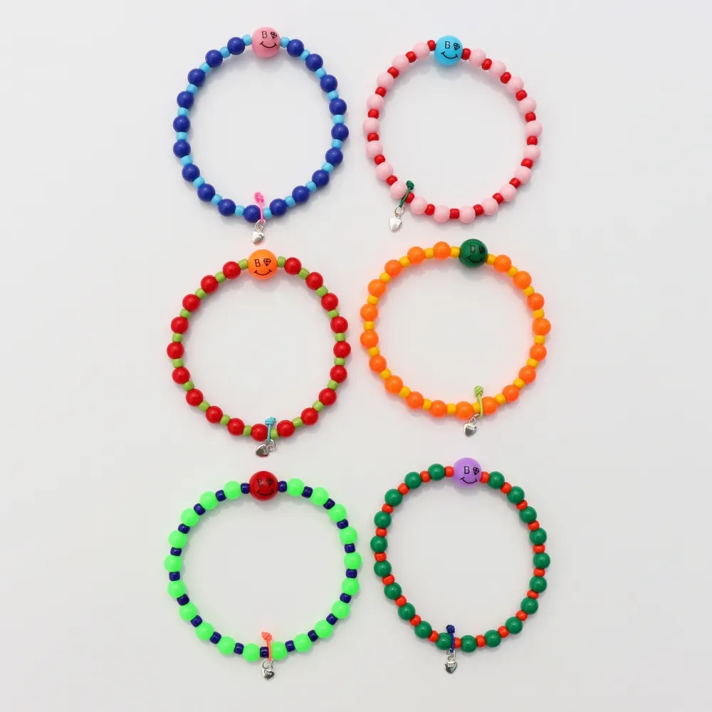 Kitsch color face smile ball Bracelet 키치 컬러 스마일 참 아크릴 볼 비즈 팔찌 - 감도 깊은 취향 셀렉트샵 29CM