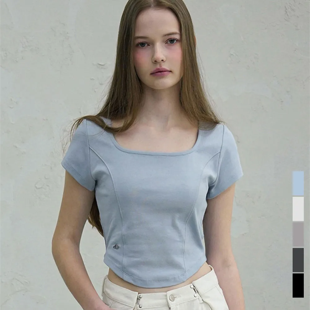 Neuel Square Neck Line Crop T-Shirt - 5COL - 감도 깊은 취향 셀렉트샵 29CM