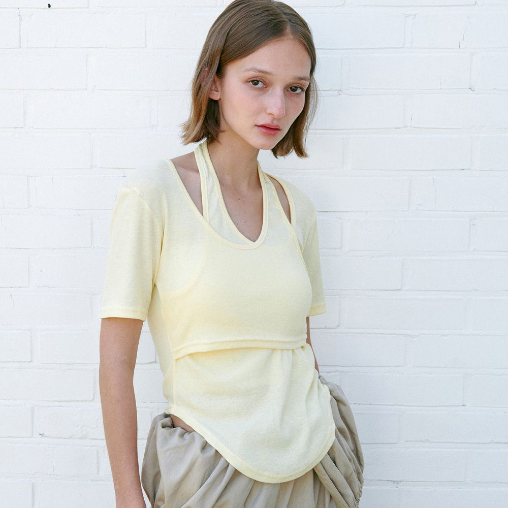 DOUBLE LAYERED TOP / YELLOW - 감도 깊은 취향 셀렉트샵 29CM