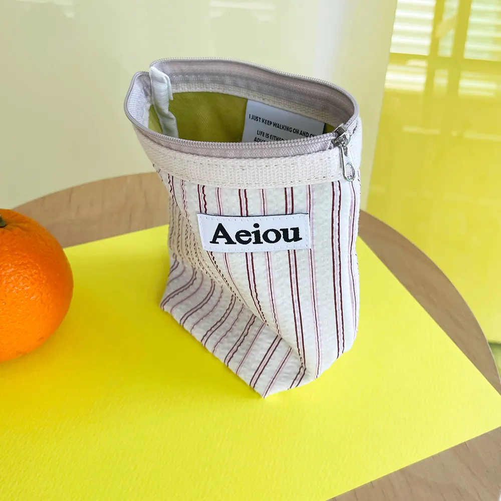 Aeiou Basic Pouch (M size) Stripe Fruits Pink - 감도 깊은 취향 셀렉트샵 29CM