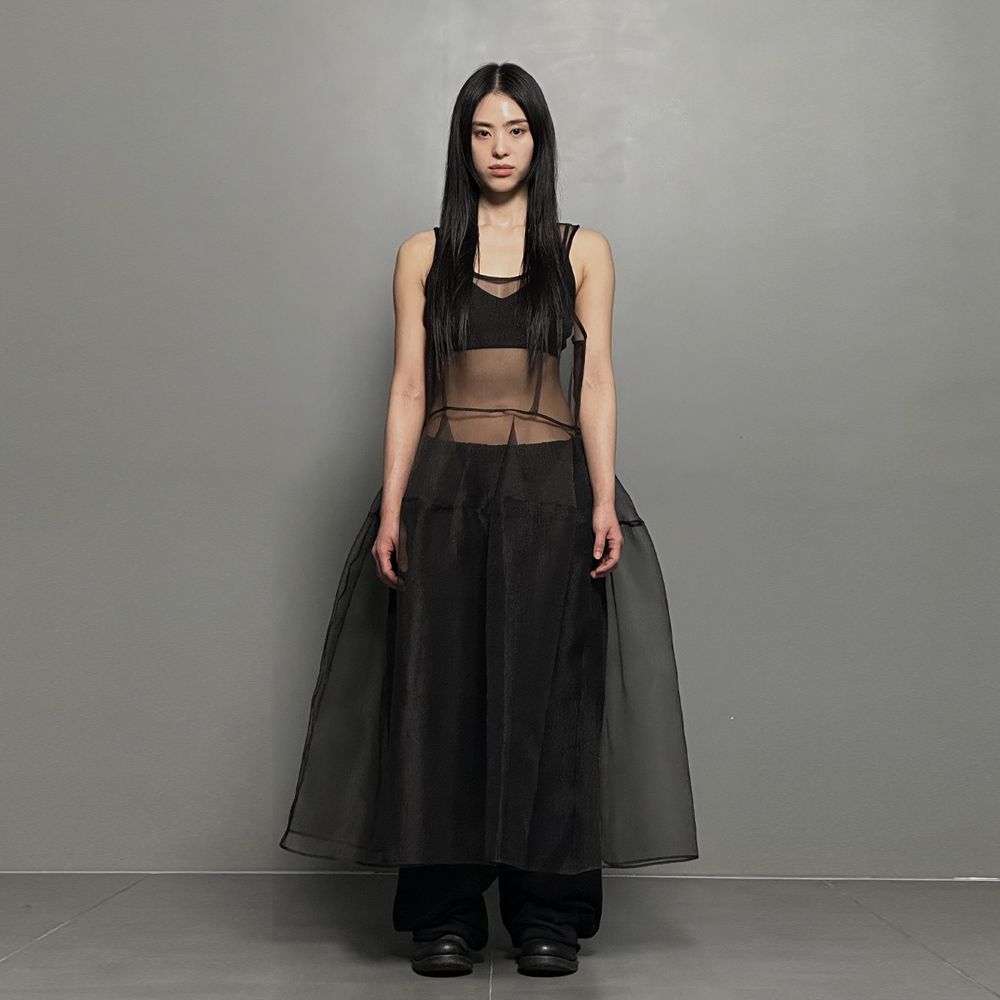 SS24 AMU SEE-THROUGH LONG DRESS #BLACK - 감도 깊은 취향 셀렉트샵 29CM