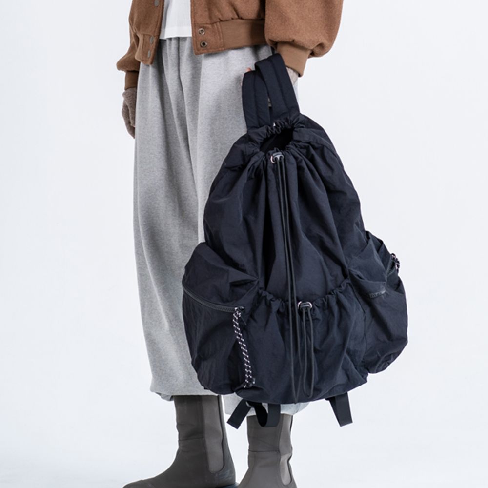 Drawstring nylon backpack Black - 감도 깊은 취향 셀렉트샵 29CM