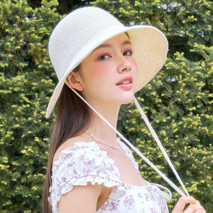 sunset heart strap wide hat_white - 감도 깊은 취향 셀렉트샵 29CM