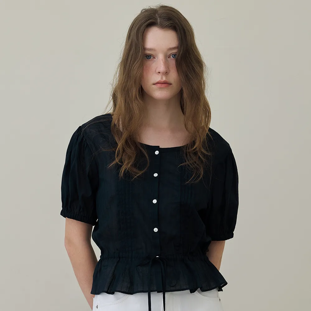 Doby Pleats Blouse (Navy) - 감도 깊은 취향 셀렉트샵 29CM