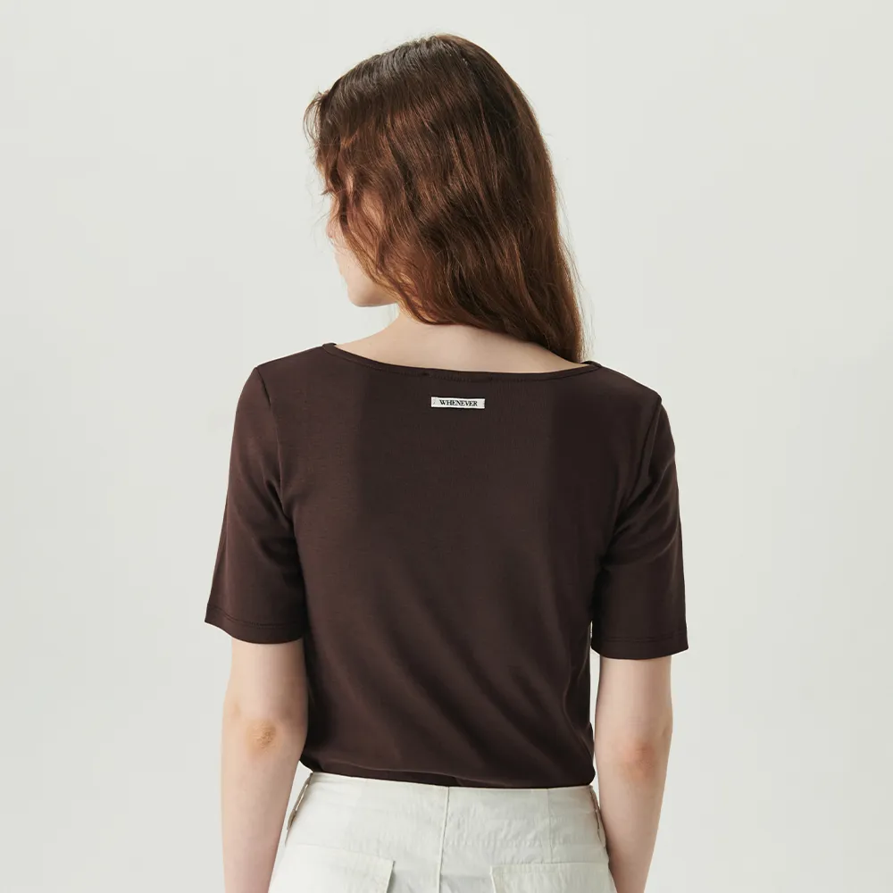[29CM단독][10차] Essential Boat Neck Half-Sleeve T-shirt - Choco Brown - 감도 깊은 취향 셀렉트샵 29CM
