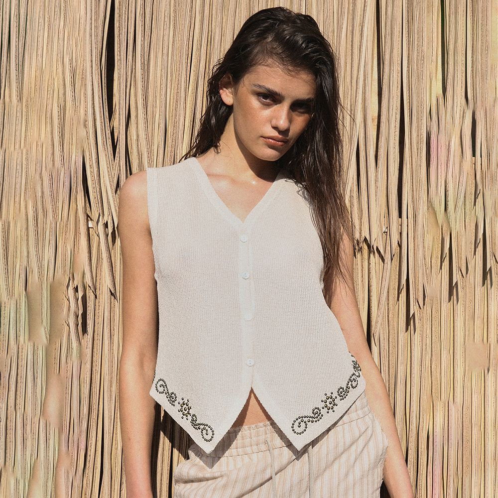 STUDDED WESTERN VEST_ONZI EDTION (BEIGE) - 감도 깊은 취향 셀렉트샵 29CM