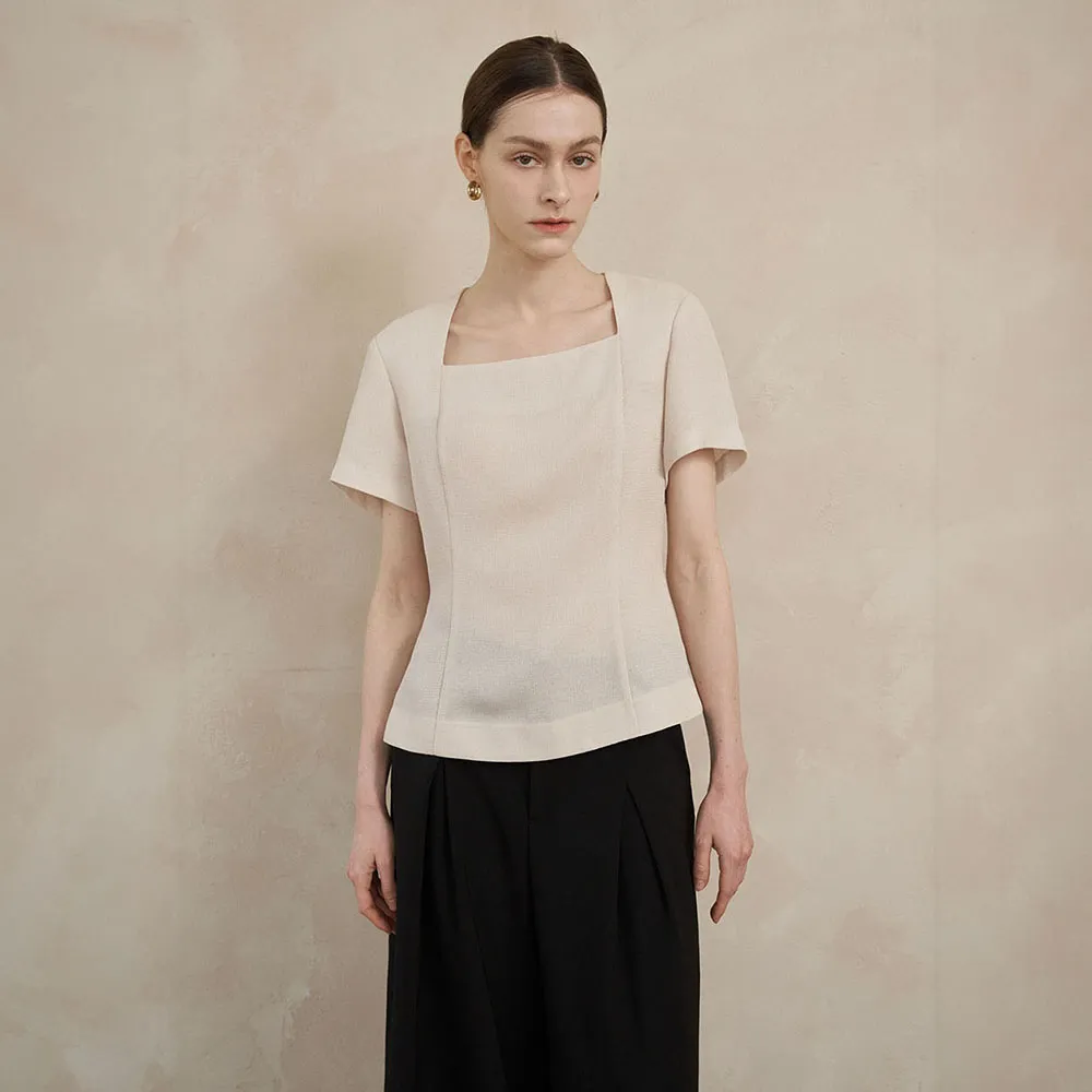 AUDREY SQUARE NECK BLOUSE_YT24B165 - 감도 깊은 취향 셀렉트샵 29CM