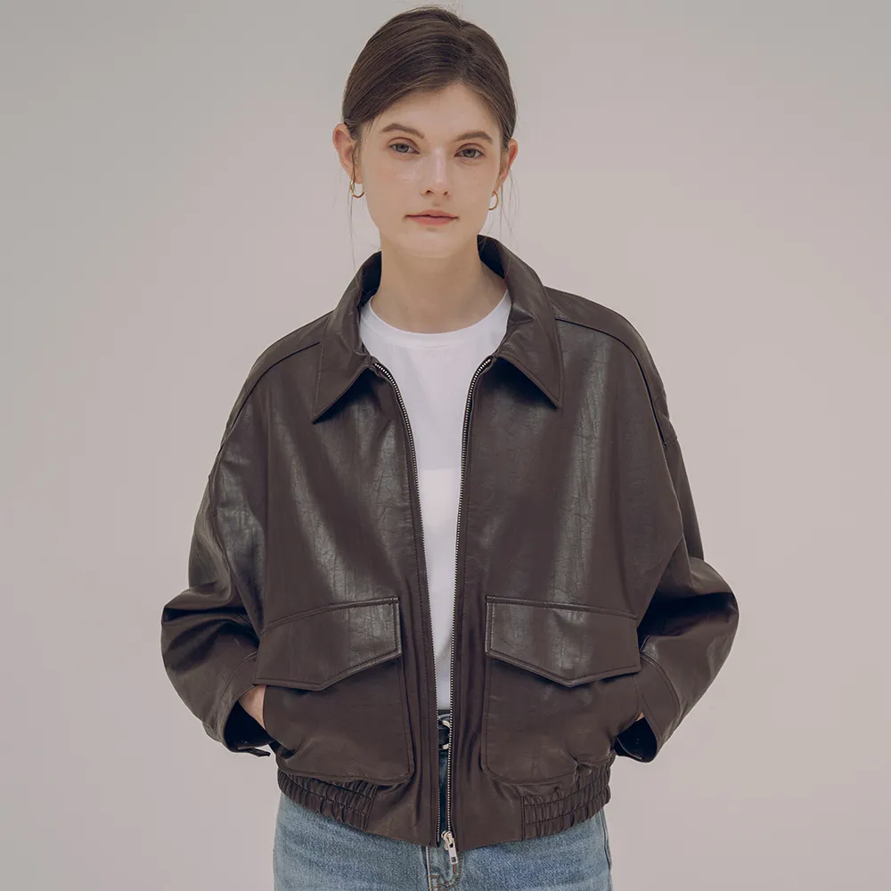 SIOT4045 fake leather bomber jacket_Brown - 감도 깊은 취향 셀렉트샵 29CM