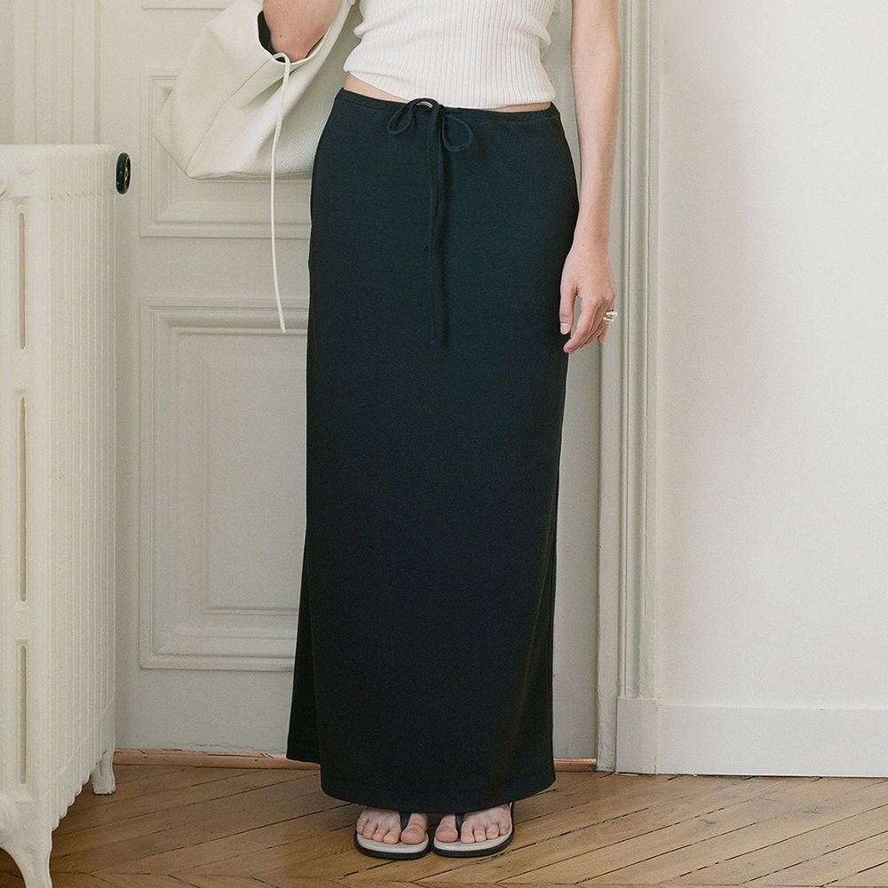 Drawstring Maxi Skirt (Black) - 감도 깊은 취향 셀렉트샵 29CM