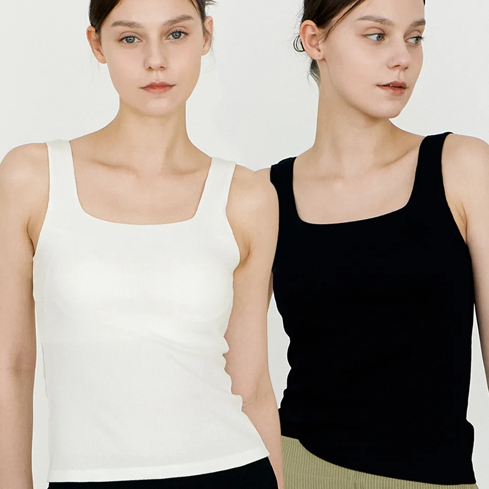 스퀘어넥 리브드 브라탑 5colors 2P - 감도 깊은 취향 셀렉트샵 29CM