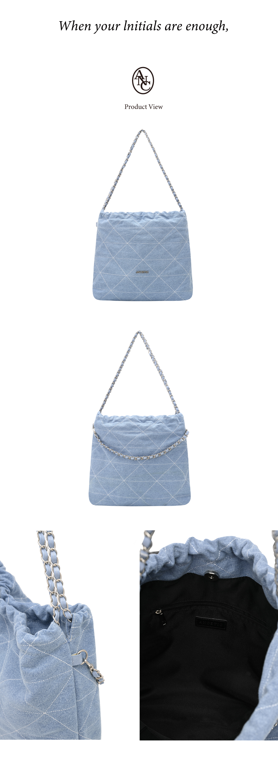 ANC DRAW CHAIN SHOULDER BAG_DENIM - 감도 깊은 취향 셀렉트샵 29CM