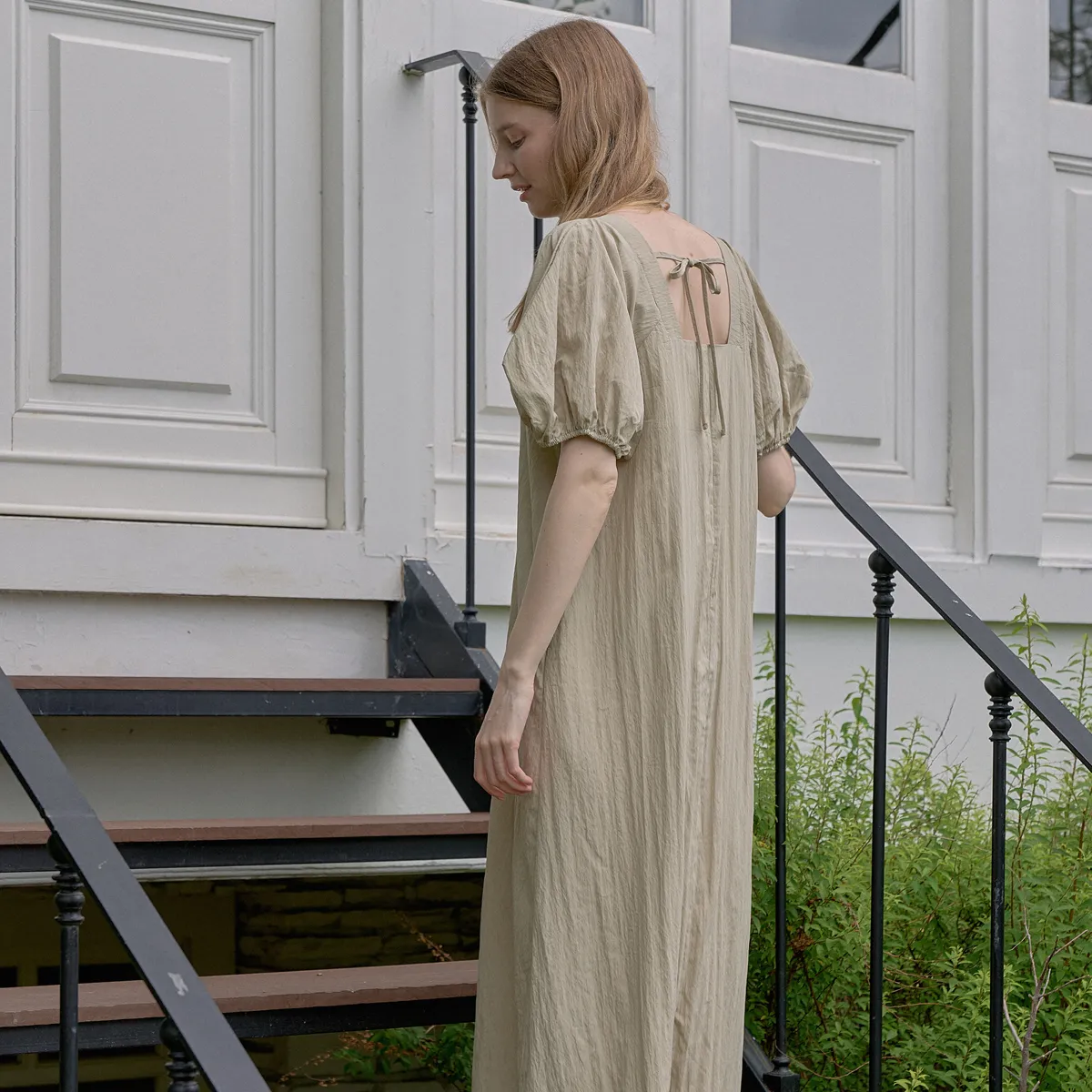 Square Neck Puff Long Dress - BEIGE - 감도 깊은 취향 셀렉트샵 29CM