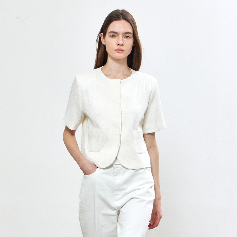 PLEATS HIDDEN HALF JACKET - IVORY - 감도 깊은 취향 셀렉트샵 29CM