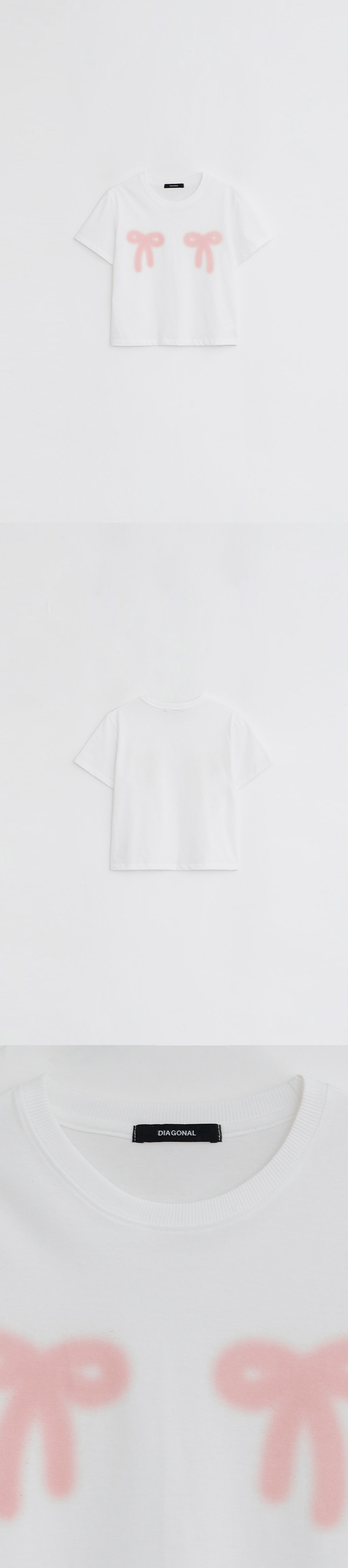 RIBBON SPRAY HALF TEE (white) - 감도 깊은 취향 셀렉트샵 29CM
