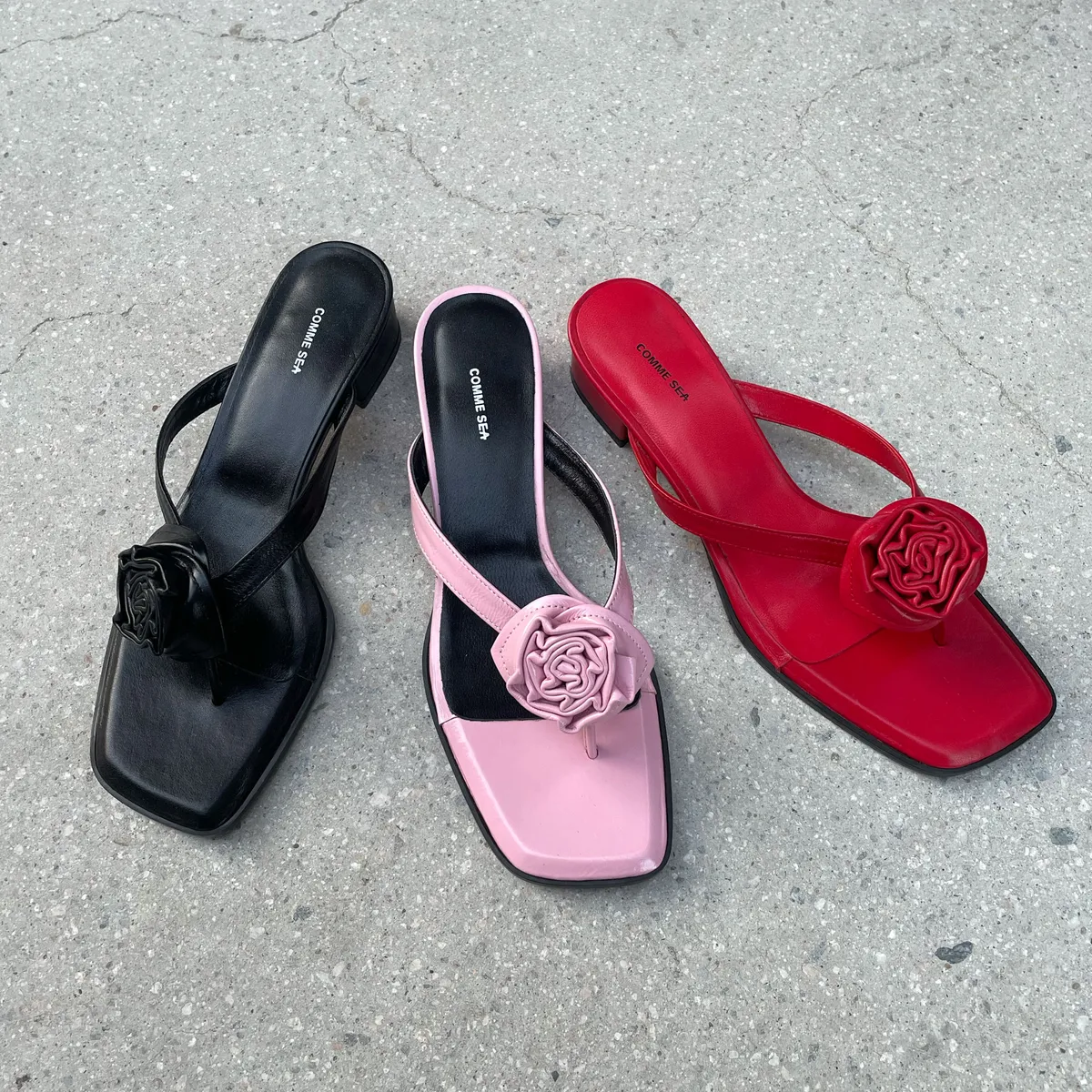 SIA Rose Flip-Flop - BLACK / RED / PINK - 감도 깊은 취향 셀렉트샵 29CM