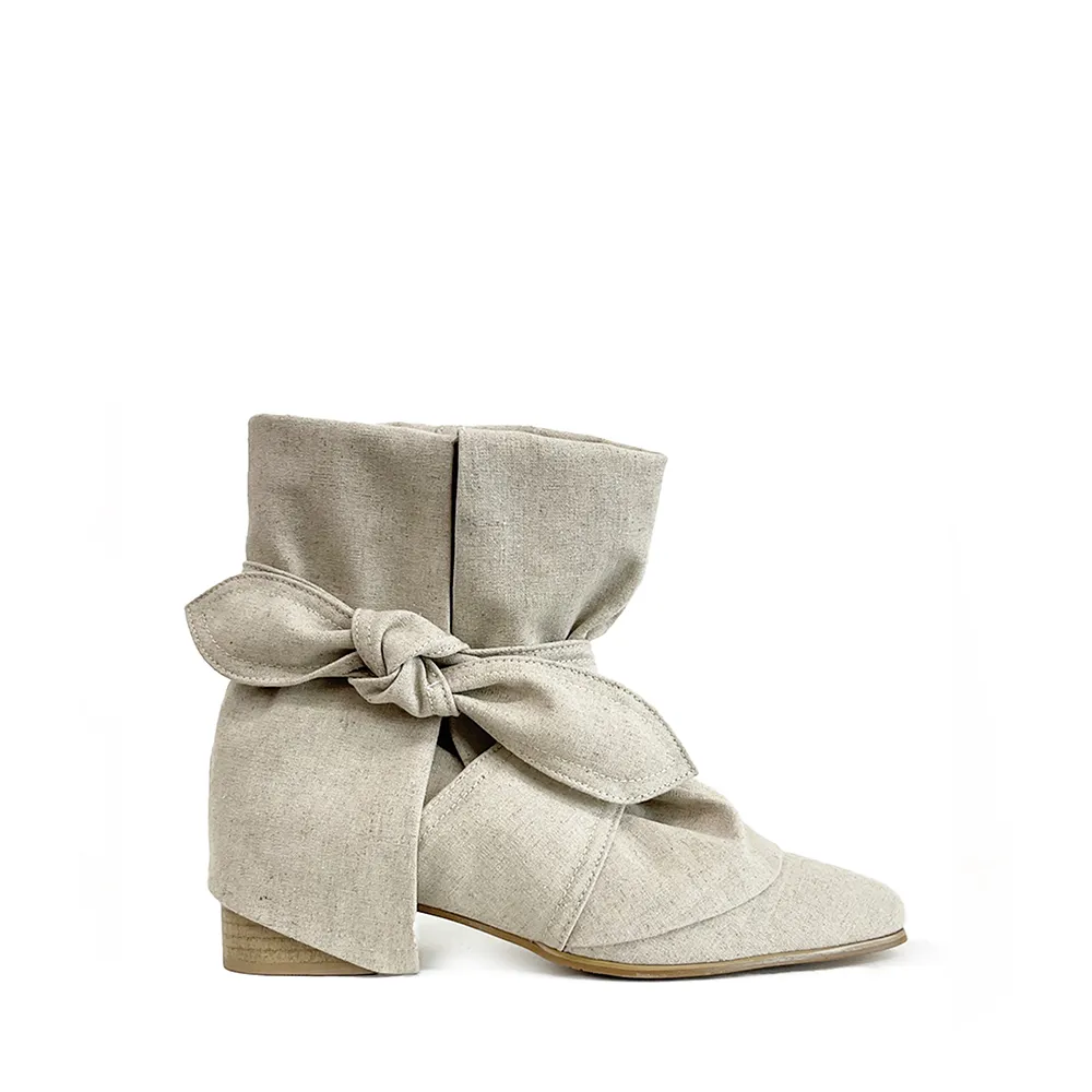 TIED-UP LINEN WRINKLE BOOTS - 감도 깊은 취향 셀렉트샵 29CM