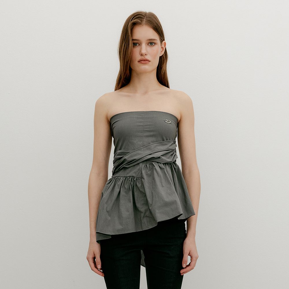 KNOTTED BALLOON TUBE TOP - GRAY - 감도 깊은 취향 셀렉트샵 29CM