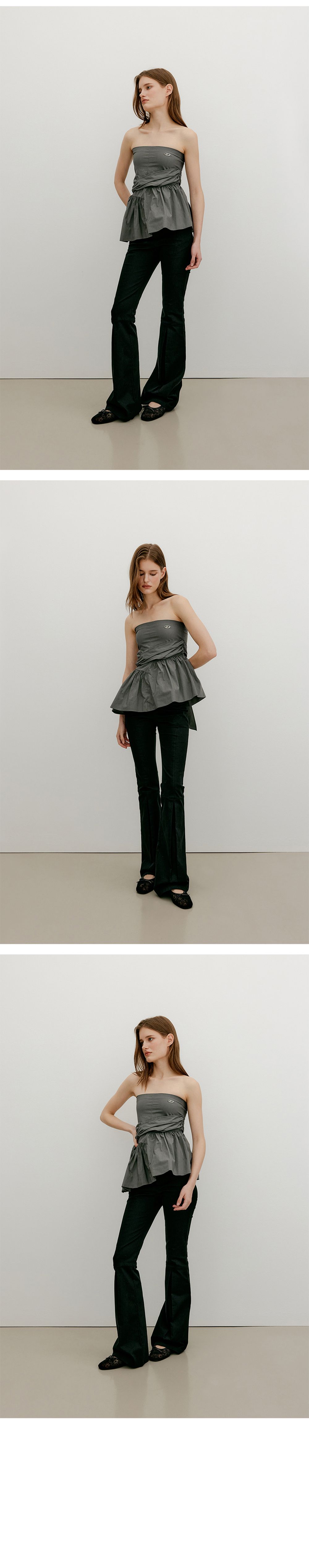 KNOTTED BALLOON TUBE TOP - GRAY - 감도 깊은 취향 셀렉트샵 29CM