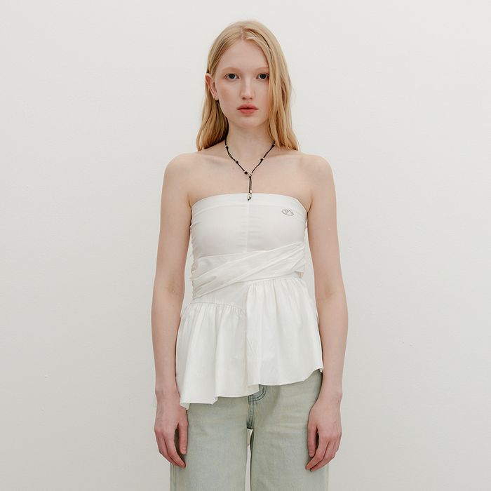 KNOTTED BALLOON TUBE TOP - IVORY - 감도 깊은 취향 셀렉트샵 29CM