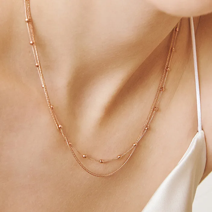 14k 18k 마샤 컷팅 볼 민줄 레이어드 목걸이 - 감도 깊은 취향 셀렉트샵 29CM