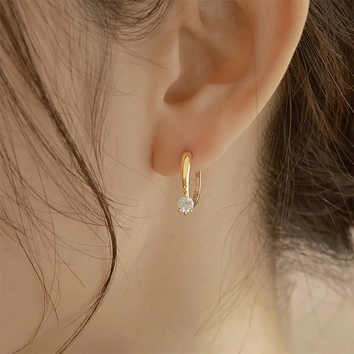 14k post 마인 원터치 링귀걸이 - 감도 깊은 취향 셀렉트샵 29CM