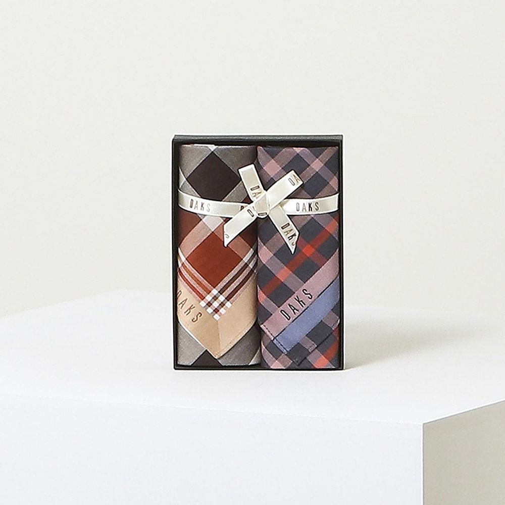 [DAKS GIFT]베이지 체크 면 손수건2종세트 DCHA4F020I2 - 감도 깊은 취향 셀렉트샵 29CM