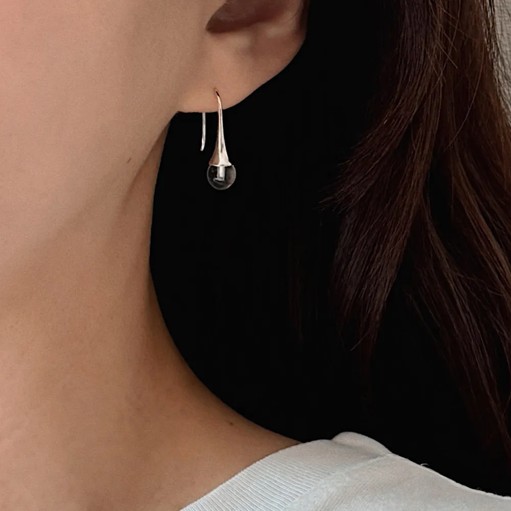 [Silver925] oar Gemstone Hook Earrings [Crystal] - 감도 깊은 취향 셀렉트샵 29CM