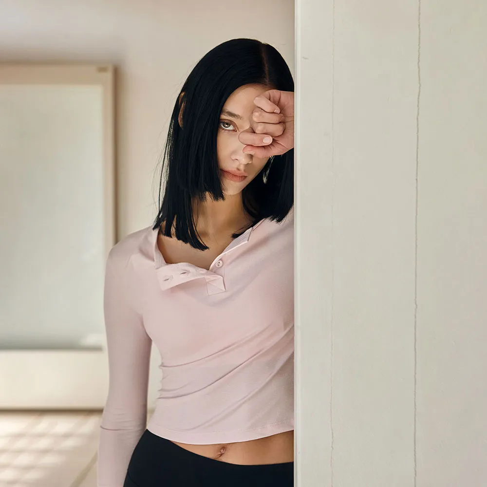 헨리넥 7부 티셔츠 DEVI-T0108-베이비핑크 - 감도 깊은 취향 셀렉트샵 29CM