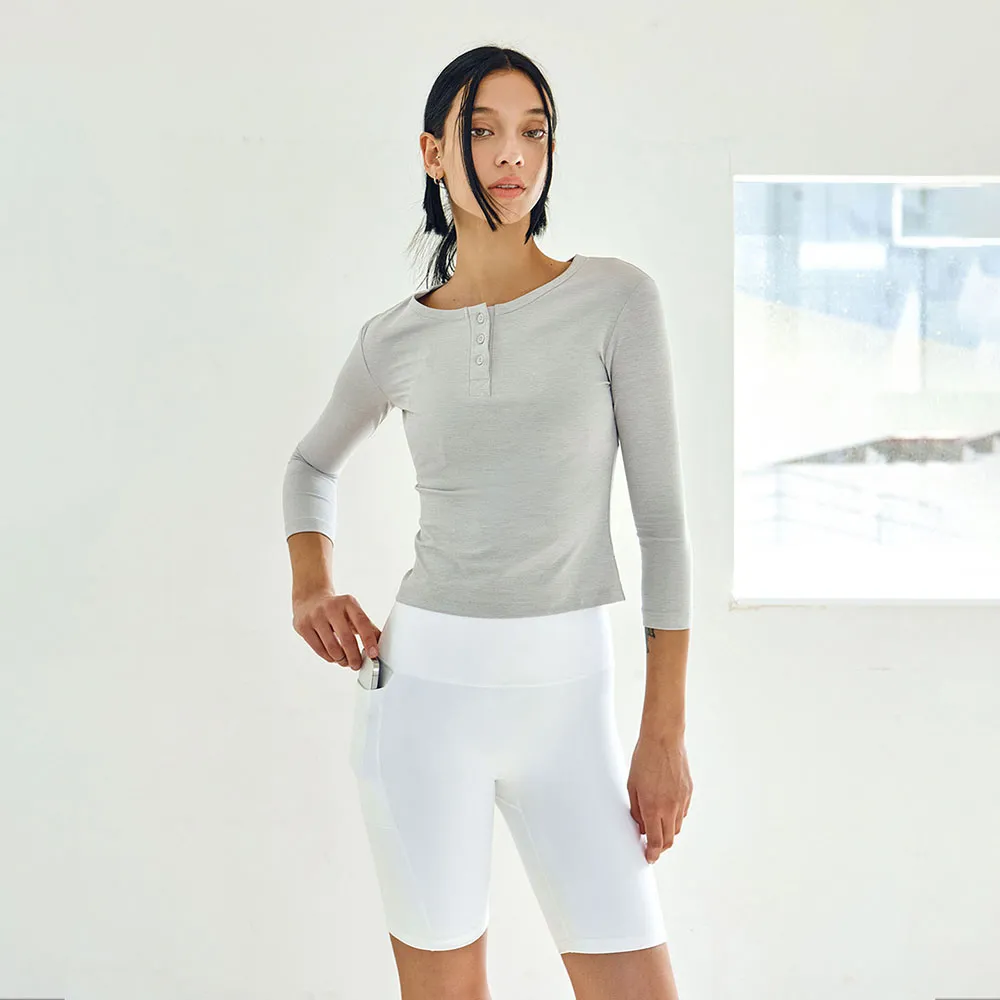 헨리넥 7부 티셔츠 DEVI-T0108-그레이 - 감도 깊은 취향 셀렉트샵 29CM