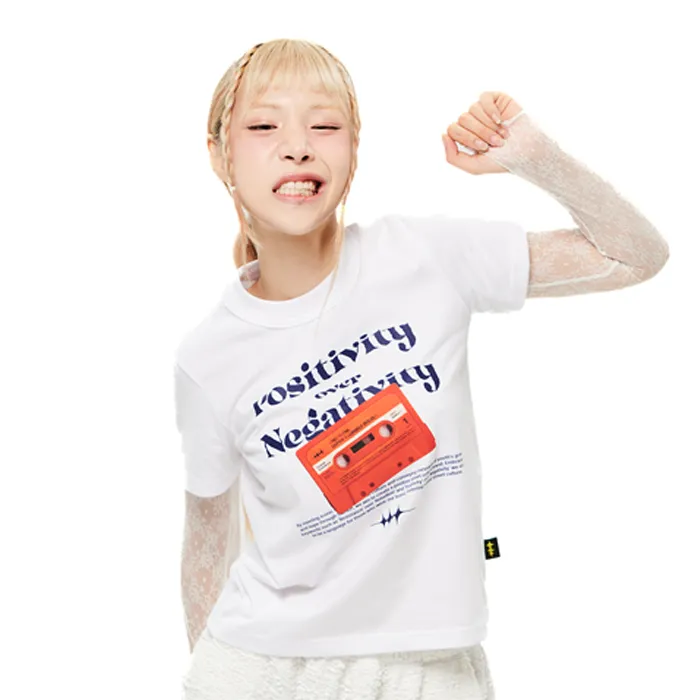 [Woman] Waacking Dance Studio Cassette tape Graphics T-Shirt_White - 감도 ...