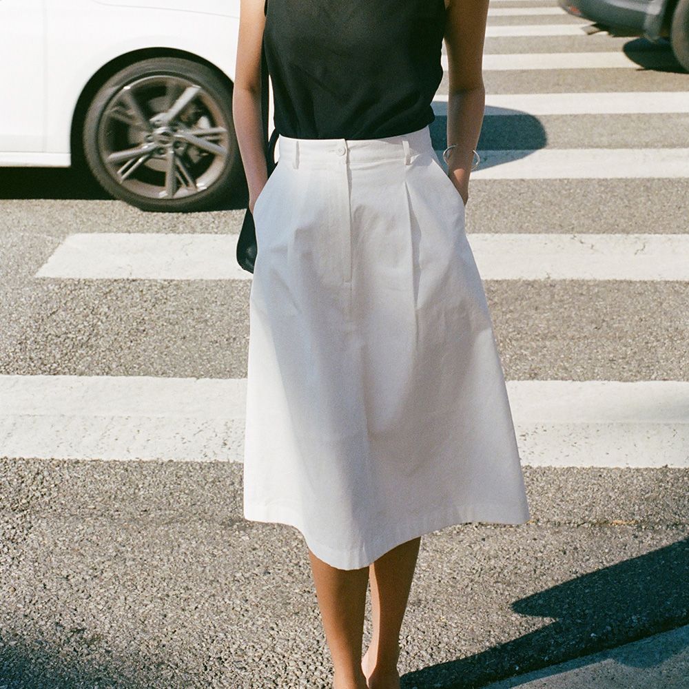 [3차] Kline Pintuck Skirt (White) - 감도 깊은 취향 셀렉트샵 29CM