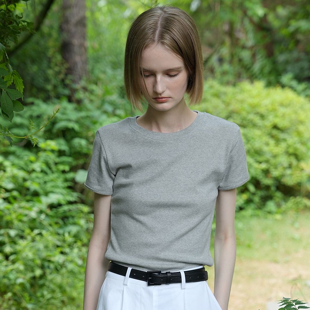 LYN COTTON T-SHIRTS (MELANGE GREY) - 감도 깊은 취향 셀렉트샵 29CM