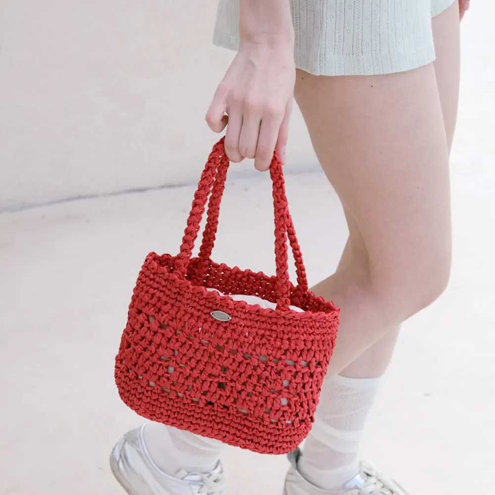 No.222 / Lily Raffia Crochet Mini Tote Bag _ Red (릴리 라피아 크로셰 미니 토트백 _ 레드) - 감도 깊은 취향 셀렉트샵 29CM