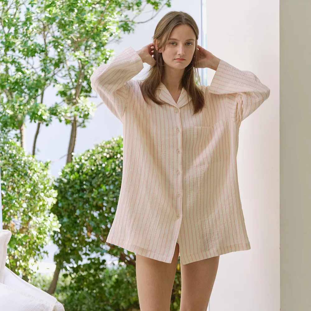 Stripe Relax Wear Shirt One-piece, Pink - 감도 깊은 취향 셀렉트샵 29CM