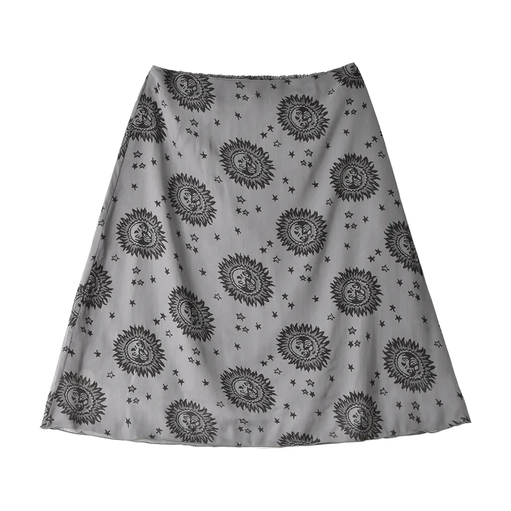 Sun Print Rayon Skirt (Dark Grey) - 감도 깊은 취향 셀렉트샵 29CM